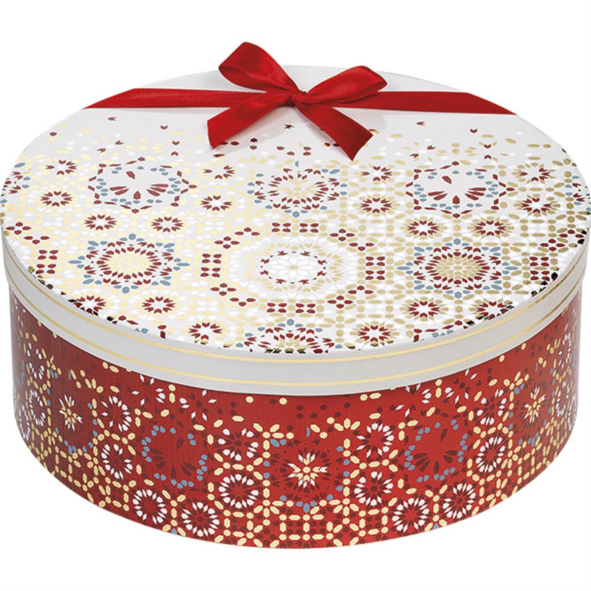 boite ronde rouge or